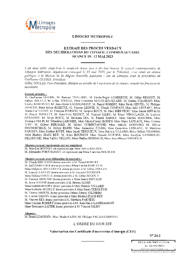 Valorisation des Certificats d'économies d'énergie (CEE) - Limoges Métropole